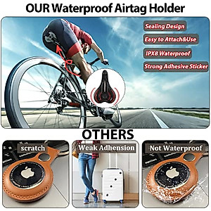 4 Pack AirTag Holder Case with Adhesive Sticker, IPX8 Waterproof Stick on Hidden Mount AirTag Case GPS Tracker Protection Cover for Luggage Laptop Car Bike Remote Control Drone