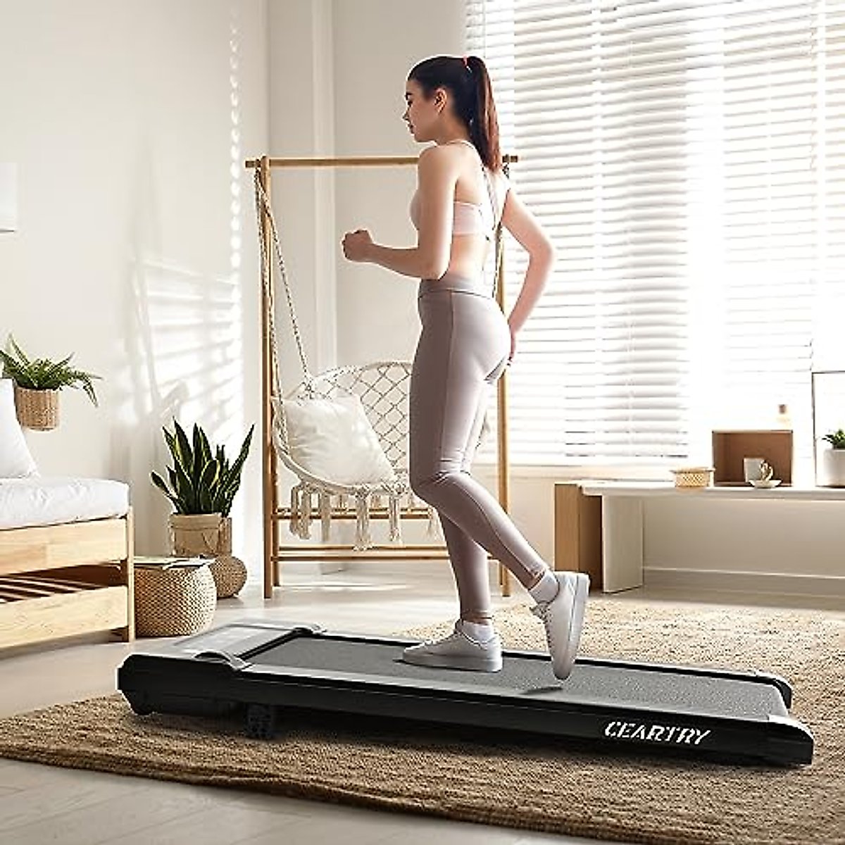 CEARTRY Treadmill with Incline, Under Desk Treadmill with 4% Incline, Walking Pad Treadmill, Incline Treadmill with 12 Preset Programs, Treadmills for Home and Office