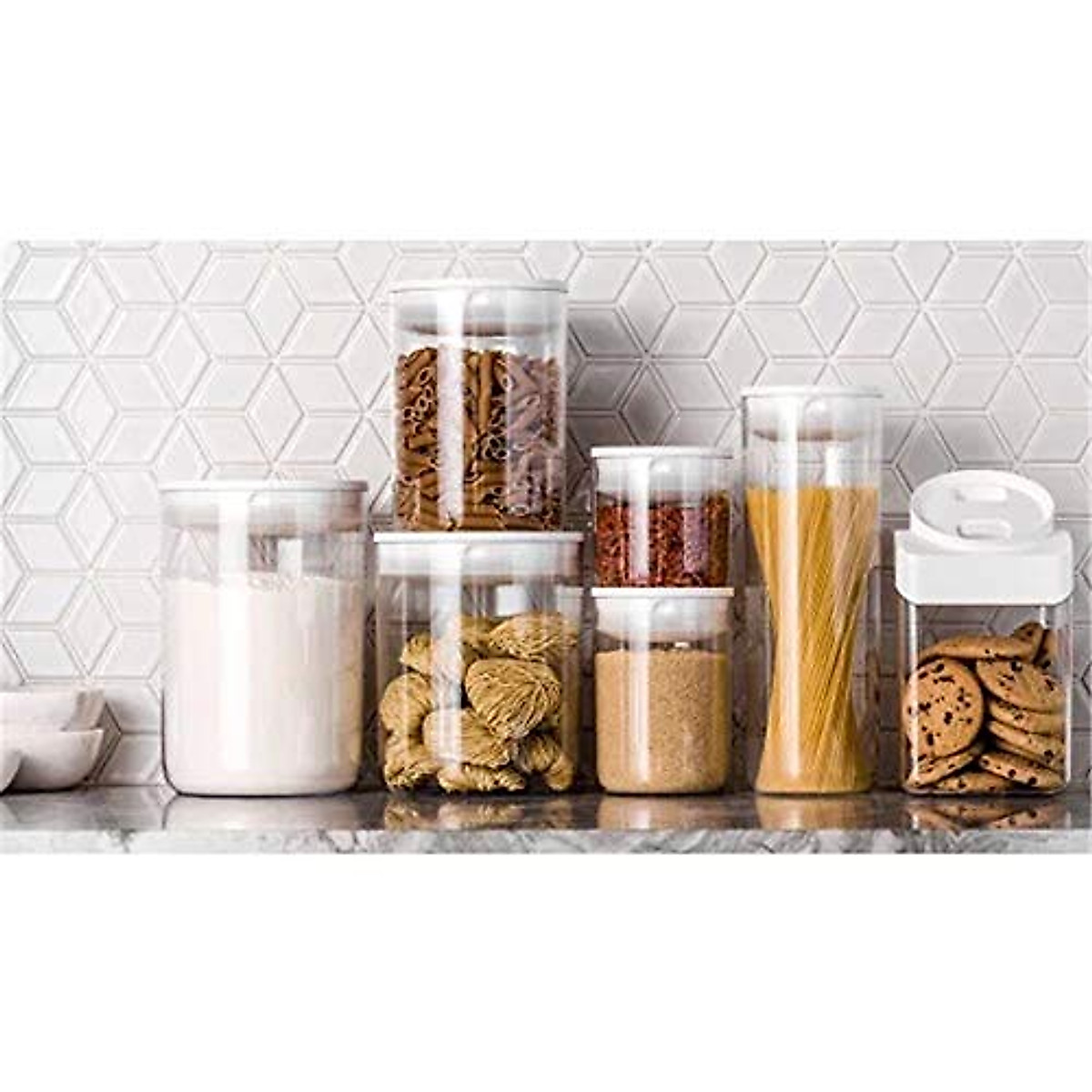 Click Clack Pantry Canister, 1-Quart, White Lid