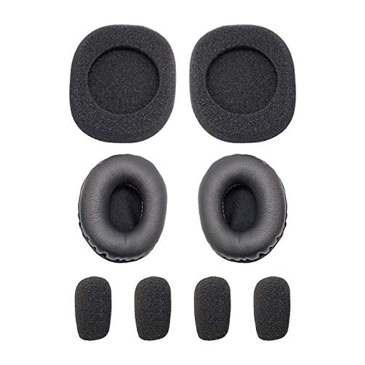 Blucoil EPMC-B350XT Replacement Ear Pad Cushions and Microphone Windscreens Kit for Blueparrott B350-XT Headset