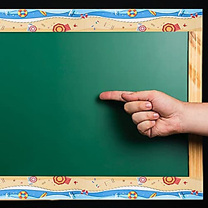 Ciieeo 65Ft Summer Bulletin Board Decorations Summer Beach Classroom Bulletin Board Border Stickers Bulletin Border Rolled Border Trim for Classroom Decor