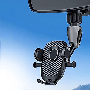 HIYITKS Car Phone Holder Multifunctional 360° Rearview Mirror Phone Mount【2022 New Version】 Universal Cell Phone Stand Phone and GPS Holder Adjustable Cell Phone Cradles Car Mirror iPhone Mount