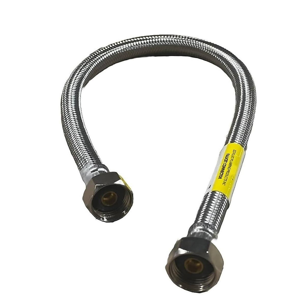 EZ-Fluid (1) 24" Water Supply Line,1/2" Fip x 1/2" Fip LF,Brass Nuts,Universal Stainless Steel Braided Faucet Water Supply Line Connector,Water Supply Hose Connector Lines For Kitchen,Bathroom