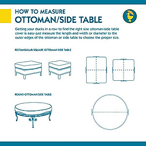 Duck Covers Elegant Waterproof 52 Inch Rectangular Patio Ottoman/Side Table Cover