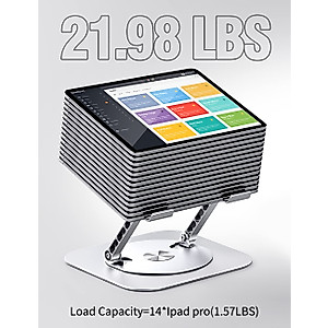 AOEVI Adjustable Laptop Stand with 360 Rotating Base, Computer Stand for Laptop Ergonimic Foldable Laptop Riser for Desk Compatible with MacBook Pro/Air Notebook up to 16 Inches, Silver