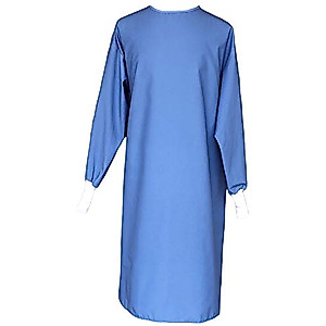 Avery Hill Washable Reusable Medical PPE Level 1 Isolation Gown for Dentists, Hygienists, Doctors, Nurses and Medical Personnel - Blue - Large
