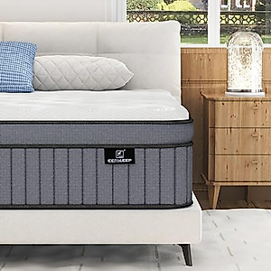 EEN EEN SLEEP Queen Size Mattress, Upgrade Strengthen Gel Memory Foam 10 Inch Firm Hybrid Queen Bed Mattress in a Box for Pressure Relief & Back Pain, Independent Pocket Springs, Strong Edge Support