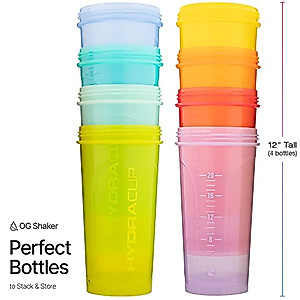 HydraCup [8 Pack] with New BlenderBeast - 28oz Shaker Bottle for Protein Mixes, Dual Mixers, Wire Whisk & Mixing Grid, Shaker Cup BPA Free, Shakes Value Pack Ball