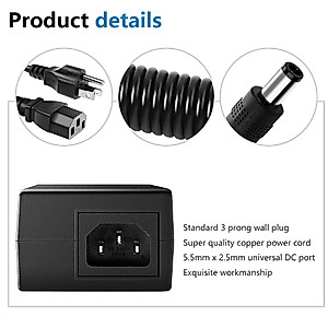 SHNITPWR 24V Power Supply 6A 144W AC/DC Adapter 100V~240V AC to DC Converter 24volt 6amp 5.5A 5A 4A 3A Transformer with 5.5x2.5mm Tip for 5050 3528 LED Strip Light 3D Printer CCTV Camera LCD Monitor