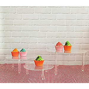 HESIN Acrylic Cake Display Risers Round Set of 3 Stand Risers Dessert Bakery Stand Rack Server Dessert & Pizza Holder