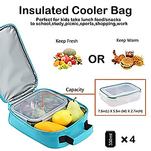 Tongtai Kids Lunch Box,Boy Insulated Lunch Boxes Game Leather Lunch Bag for School,Thermal Meal Cooler Lunch Bags for Boys Girls Kids Toddler Teen