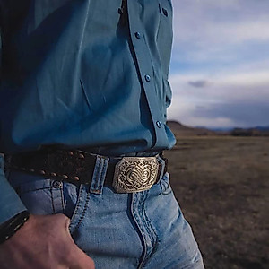 Montana Silversmiths Unisex Gunmetal Celtic Knot Belt Buckle Silver One Size