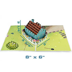 Teabug Cards New Home Card, House Pop Up Card, Congratulations for New Home, Realtor, House Warming, Birthday, Mothers Day, Father's Day, Retirement