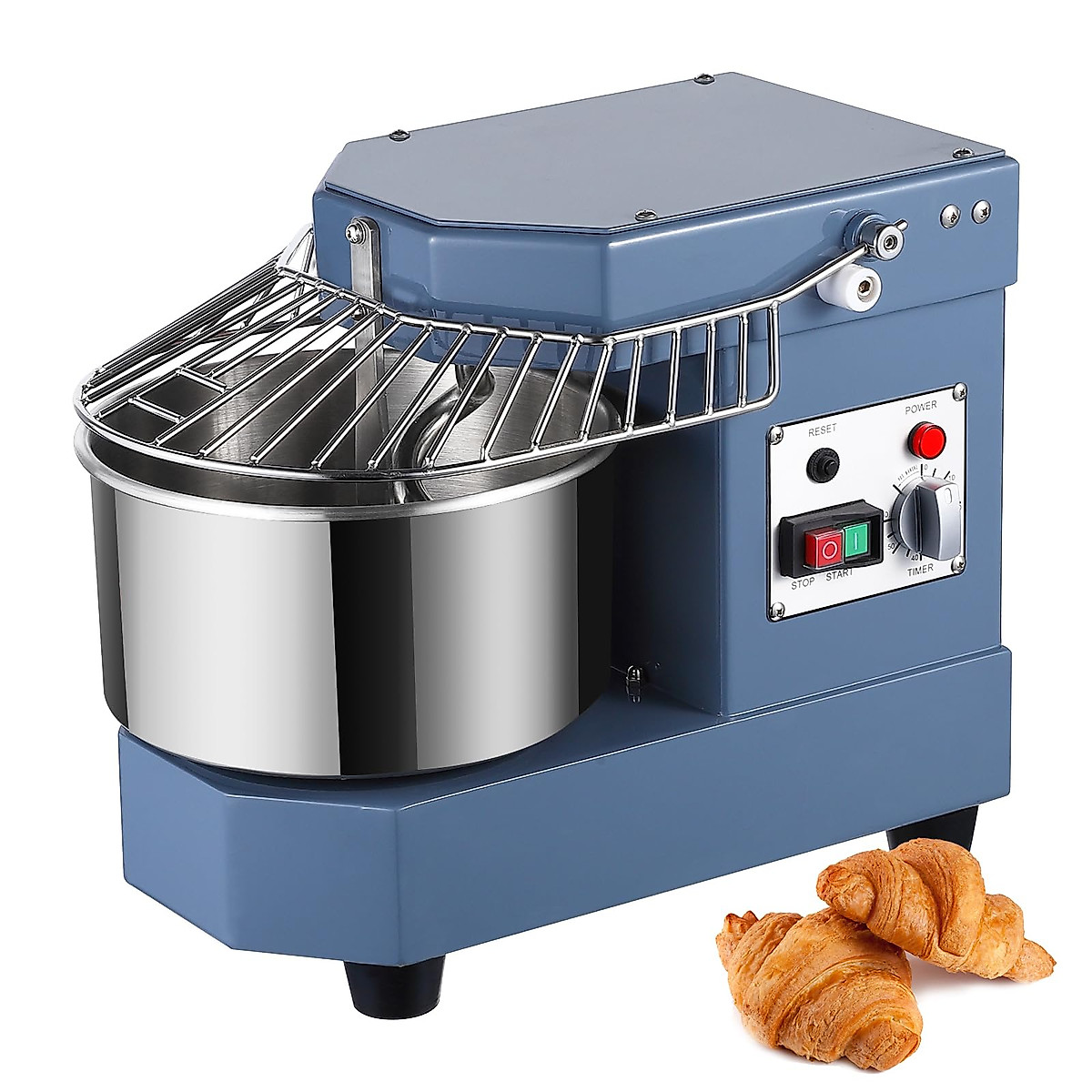 Commercial Dough Mixer, Garvee 8Qt Food Mixer 450W Dual Rotating Dough Kneading Machine with Stainless Steel Bowl, Stand Mixer with Safety Shield, 110V for Restaurant, Bakeries, Pizzeria