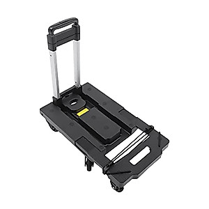 Folding Hand Truck, 154lbs/70kg Cart Folding Dolly Portable Trolley Push Hand Truck Moving Warehouse Cart Luggage Carrying Trolley