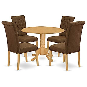 East West Furniture DLBR5-OAK-18 Dinette Set, 5-Piece