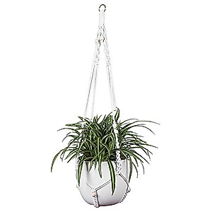 VISEMAN Macrame Plant Hanger-Outdoor Indoor Hanging Planter Holder/Hanging Basket Flower Hangers Cotton Rope with Bead for Home Decor