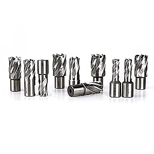 OSCARBIDE Annular Cutter Set 13pcs 3/4"Weldon Shank 1"Cutting Depth and 7/16 to 1-1/16 inch Cutting Diameter Mag Drill Bits for Magnetic Drill Press with 2 pcs Pilot Pins