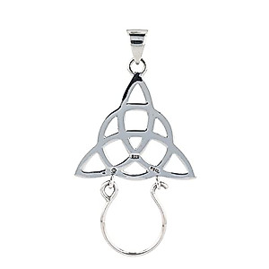 Jewelry Trends Trinity Triquetra Charm Holder Sterling Silver Pendant
