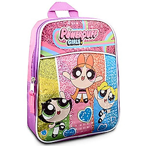 Powerpuff Girls Mini School Backpack ~ 3 Pc Bundle With 11" Powerpuff Bag For Girls, Toddlers, Kids With Superhero Stampers, Coloring Pages, And More | Powerpuff Girls School Supplies