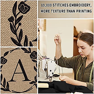 YOOLIFE Gifts for Women - Birthday Gifts for Women, K Initial Jute Tote Bag Gifts Friends Female Teacher Appreciation Gifts Personalized Bridesmaid Wedding Gifts Mom Birthday Gifts for Her Women