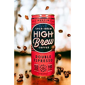 High Brew Coffee, Cold Brew, Double Espresso, 8 Fl Oz Can (Pack of 12) - Packaging May Vary
