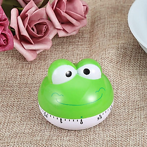 Animal Timer Mechanical Cooking Timer, Manual Animal Shape Counters, Cartoon Kitchen Timing Tool for Cooking Baking(Green Frog)