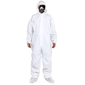 SYINE 3 Pack Large Disposable Protective Coverall Suit with Hood,Painters Coveralls,SF Material for Spray Painting Cleaning Work