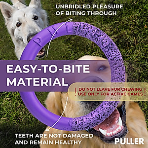 Puller Outdoor Dog Ring Toys - Dog Fetch Toy & Tug of War Dog Toy for Small Medium Large Dogs - Dog Ball & Soft Dog Frisbee Alt - Outside Dog Yard Toys - Big Dog Pull Toy - Dog Agility Jumps Tool