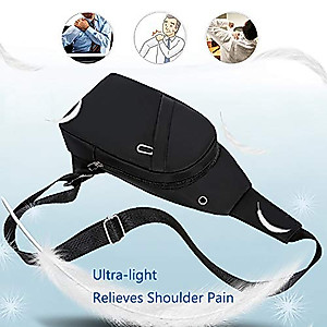 Yeefay Sling Backpack Sling Bag Women Men Crossbody Chest Bag Causal Daypack for Hiking, Black, Small