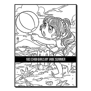 100 Chibi Girls: An Adult Coloring Book Collection with Cute Girls, Fantasy, Horror, Christmas, and More!