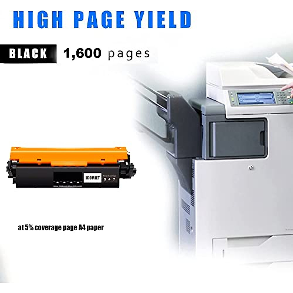 ICOMJET 2Pcs Compatible Toner Cartridge 047 Replacement for Canon 047 CRG-047 Work for Canon ImageCLASS MF113W LBP113W MF110 LBP110 i-SENSYS MF113W LBP113W MF110 LBP110 Series ( 2BLACK )