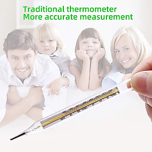 Ruiyx Glass Oral Temperature for Fever Test, Temperature Axillar Temperature 94-108 °F Armpit Fast Reading Fever Indicator