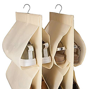 JIAMI HOME Closet Shoe Rack for Closet Shoe Storage Organizer 2 Pack Shoe Holder with Hanger