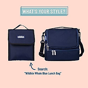 Wildkin Two Compartment Insulated Lunch Bag for Boys & Girls, Perfect for Early Elementary Lunch Box Bag, Ideal Size for Packing Hot or Cold Snacks for School & Travel Lunch Bags (Whale Blue)