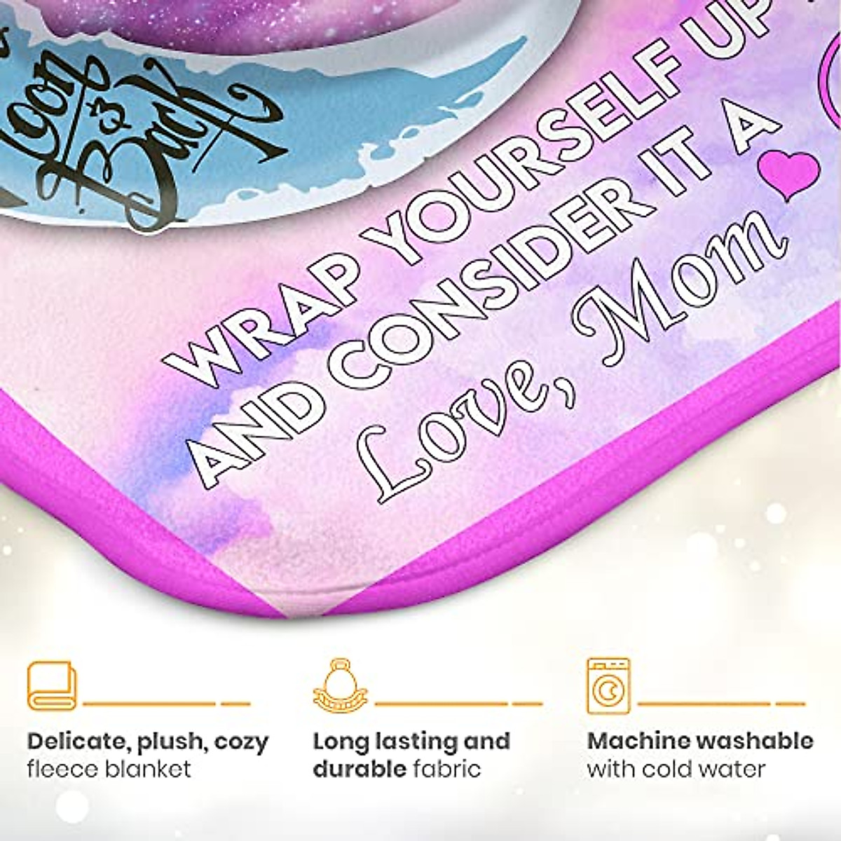 New Daughter Gifts from Mom to Daughter Purple Blanket, to My Daughter Blanket, Soft Fleece Throw Blankets Graduation Gifts Ideas for Women Birthday, Christmas, Mother's Day Daughter Gift 50" x 60"