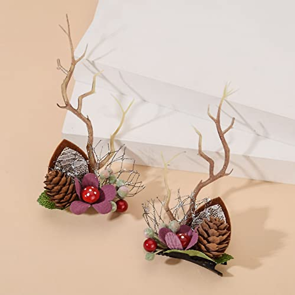 TOECWEGR Christmas Reindeer Antlers Headband Hair Clips Hair Hoop Girl Holiday Beauty Headdress (Christmas 9752s05M)