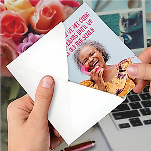 NobleWorks - 1 Funny Card for Birthdays - Grandparents Humor, Bday Notecard Stationery - Old Friends C9344BDG-ET
