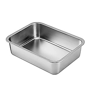 Stainless Steel Litter Box, 14.2/17.8 Inch Metal Litter Pan Toilet Litter Tray Box for Cats, Kittens, Rabbits, Hamster and Small Animals, Nonstick, Smooth (36)