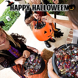 Chumia 270 Pcs Halloween Organza Bags Spider Web Skull Print Treat Bags with Drawstring Sheer Candy Gift Bags for Halloween Party Favors Supplies (4 x 6 Inch)