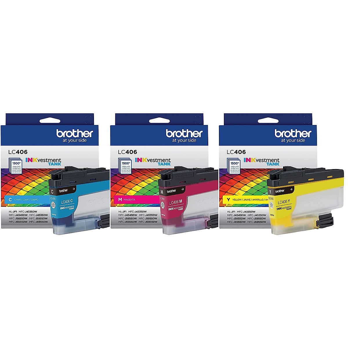 Brother LC406CS, LC406MS, LC406YS 3-Color Ink Cartridge Set, LC406