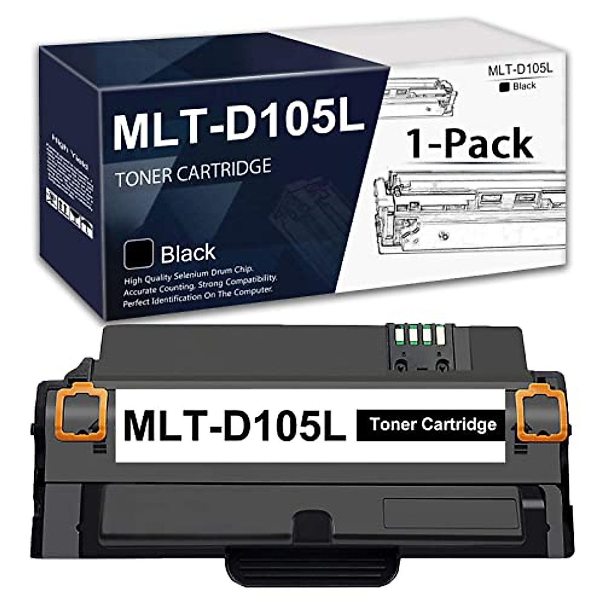 MLT-D105L (1-Pack Black) Toner Cartridge Compatible Replacement for Samsung ML-2525W ML-2545 ML-2540 ML-2580N SCX-4623 SCX-4623F SF-650 SF-650P ML-1910 ML-1915 Series Printers,Sold by JanToner.
