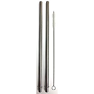 Travel Mug Replacement Straws- 2qty - Stainless Steel Drink for Hot & Cold Grande To-Go Drinking Tumbler Rambler Cups