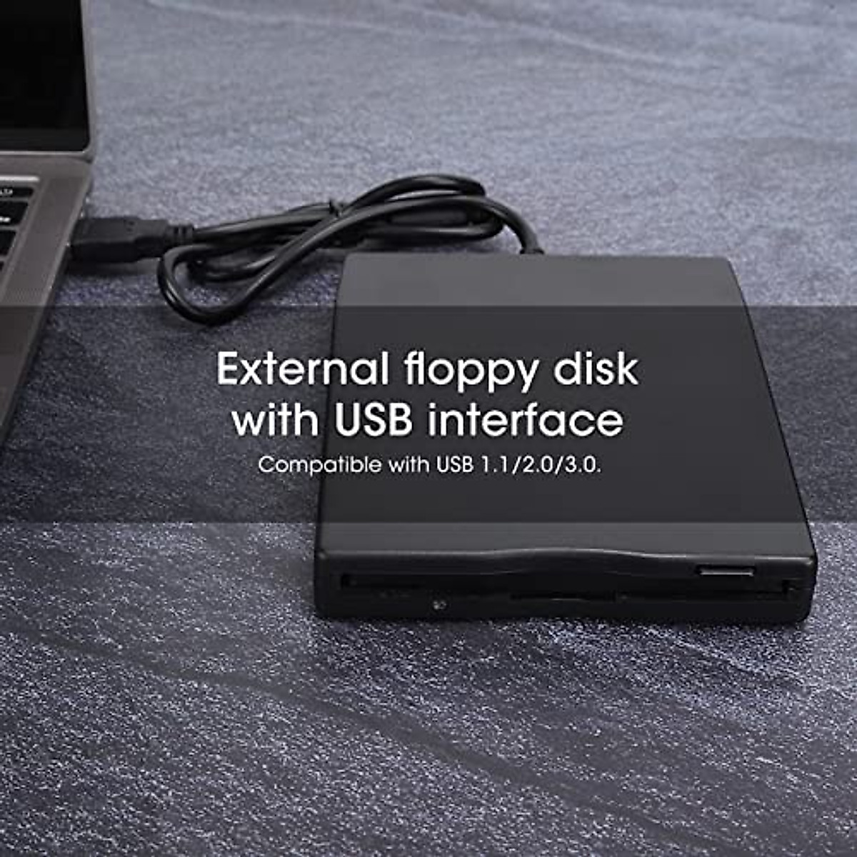 Portable Floppy Drive,plplaaoo 3.5-Inch Card Reader, USB Floppy Drive, Computer Accessory, External Removable, External Floppy Diskette Drive for Laptops Desktops and Notebooks
