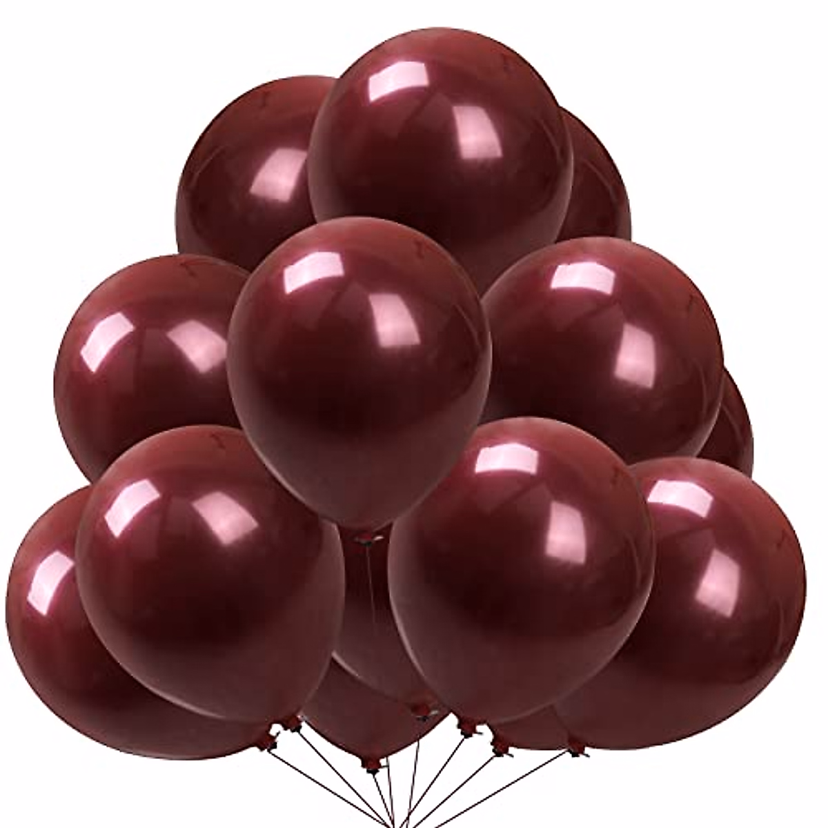 Chrome Burgundy Balloons 10 Inch Double-Layered Metallic Wine Red Ballons Latex 50PCS Burgundy Balloons for Parties Decoration Wedding Supplies Graduation Decor Baby Shower Decorations