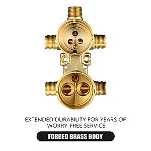 R22000 Integrated Shower and Diverter Valve, Compatible with D 3-Setting or 6-Setting Integrated Diverter Valve Trim kit, Brass Construction