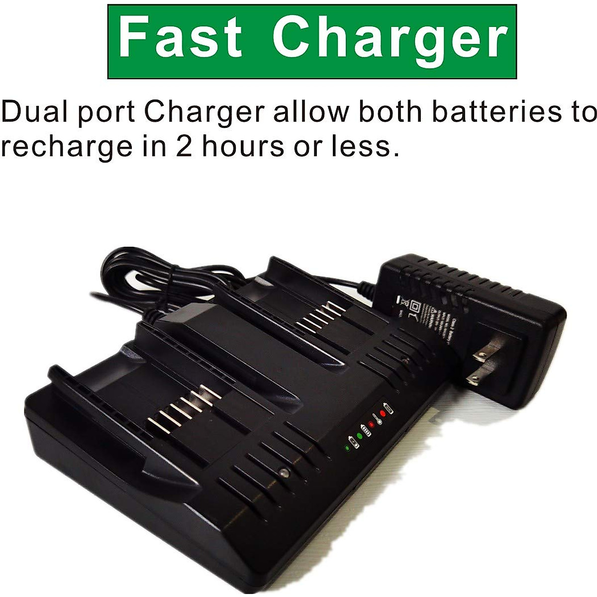 ANOITD WA3875 Replace Worx 20v Lithium Battery Charger Compatible with Worx 20v Batteries Wa3757 Wa3578 WA3525 Wa3522 WA3544 …