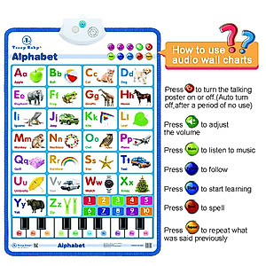 TEENY BABY Interactive ABC Alphabet Wall Chart -Alphabet Learning Poster | Toddler Toys |Best Fun Educational Learning Toys Gifts for 3 4 5 Years Old Toddler Kid (Alphabet)