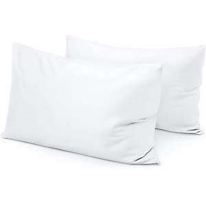 Travel Pillow Case 14x20 Size Egyptian Cotton Set of 2 Zipper Travel Pillowcase 600 Thread Count 100% Soft Egyptian Cotton 2 Pack, Toddler Pillowcase White Solid - Zipper Closer