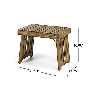 Christopher Knight Home Geraldine Outdoor Acacia Wood 3 Piece Chaise Lounge Set, Teak and Yellow